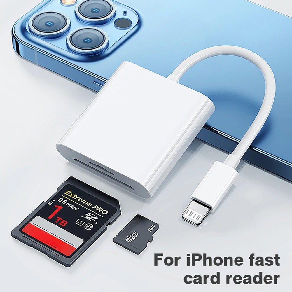 Card Reader for iPhone Lightnng to MicroSD TF USB for iPad MacBook ...