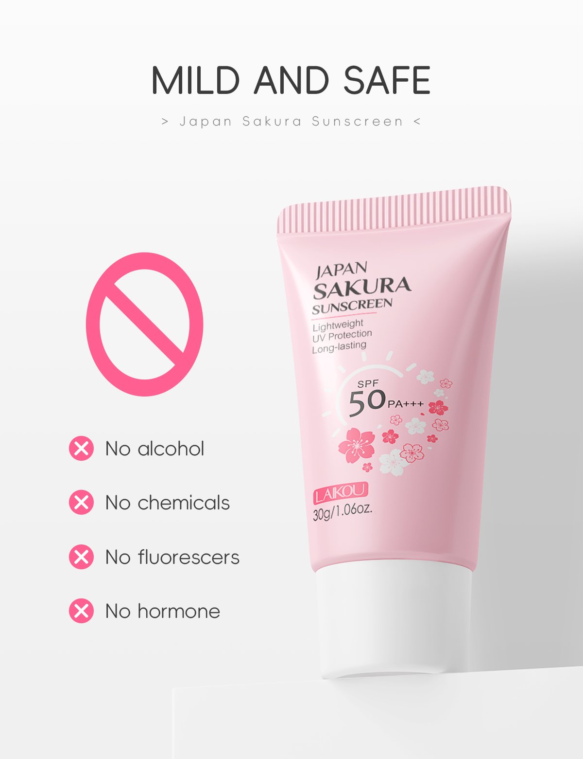 L AIKOU Sakura W hitening Sunscreen UV Protection SPF50 PA ...