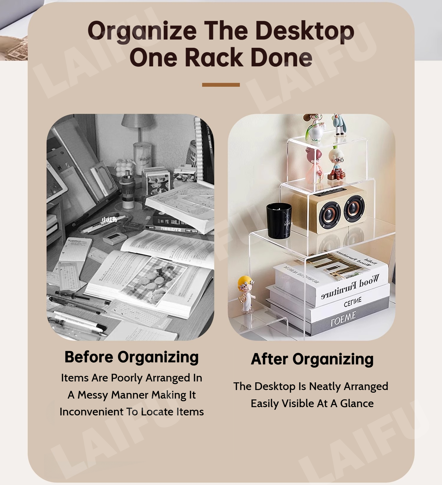 Acrylic Layered Storage Rack Kitchen Cabinet Partition Organizing Rack ...