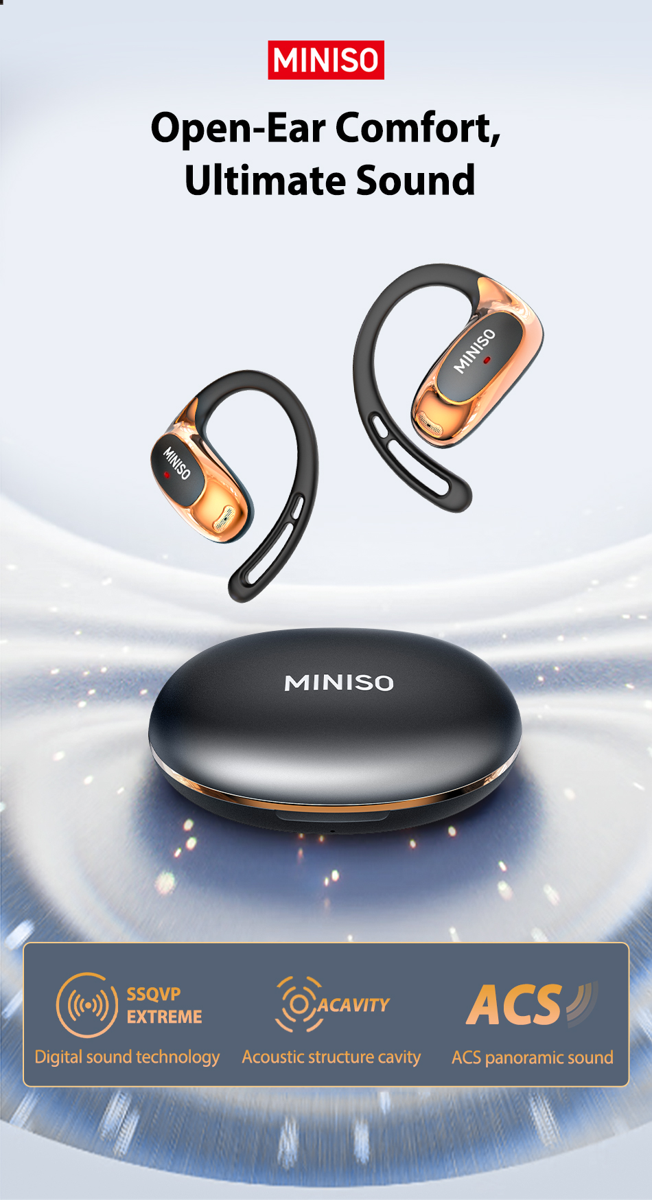 MINISO MS202 AI Translation Earphones Noise-Cancelling Bluetooth 6.0 Earphone HiFi Stereo ...
