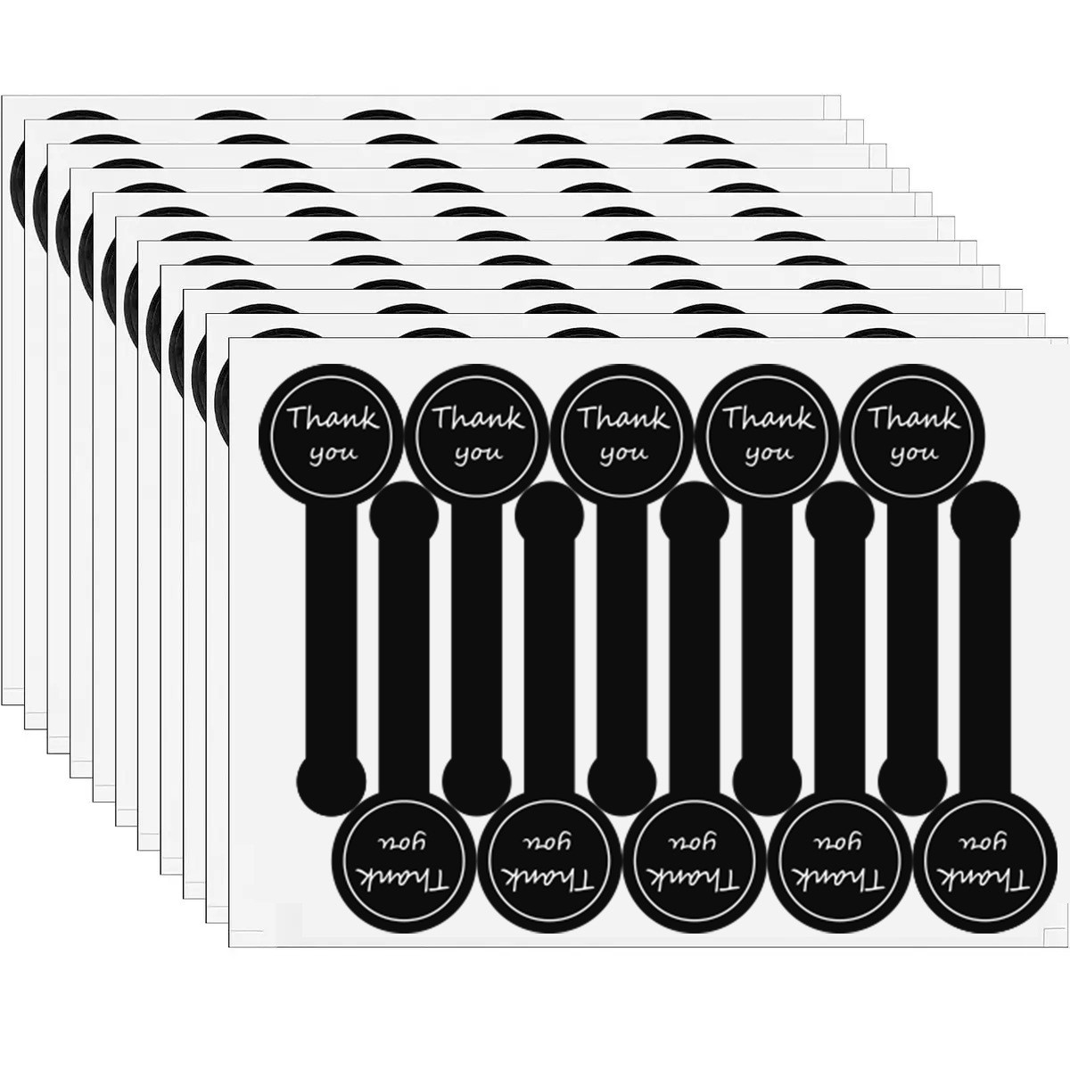 100pcs Thank You Long Label Stickers – Decorative Thank You Stickers ...