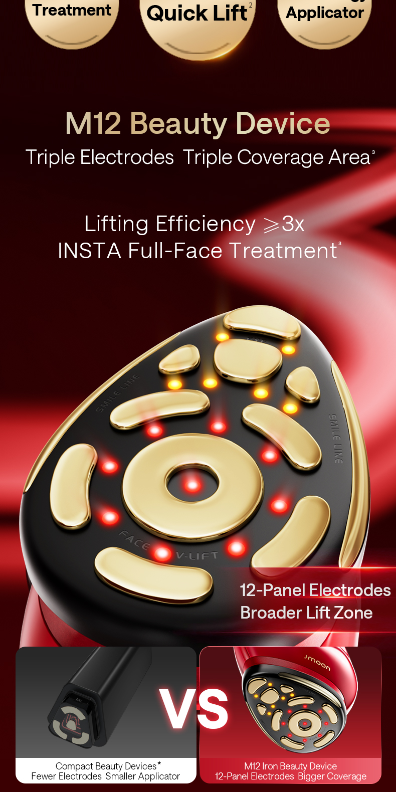 Jmoon M12 12-electrode Oversize Iron Beauty Device 3x Lift and tighten ...