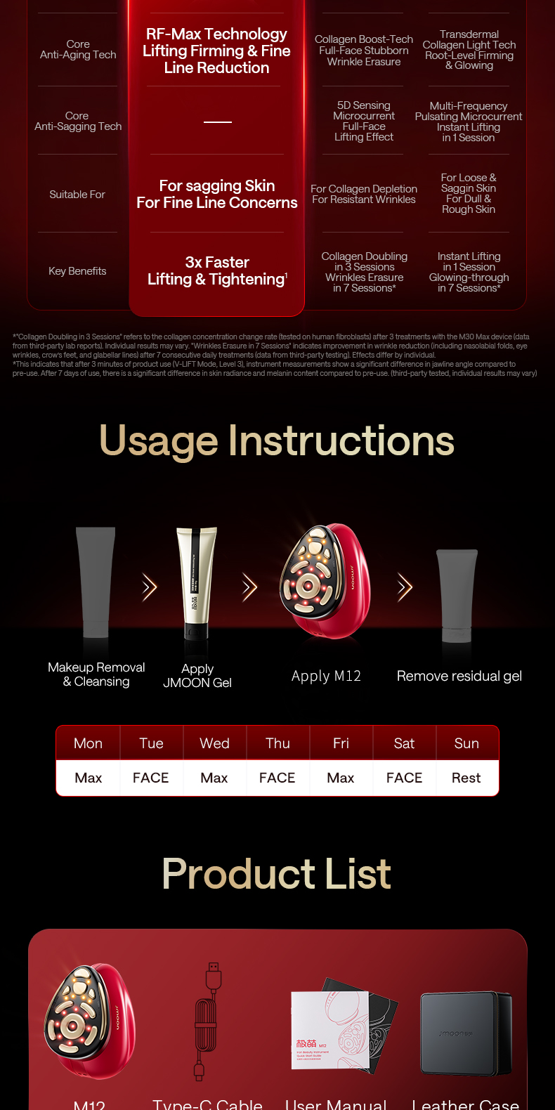 Jmoon M12 12-electrode Oversize Iron Beauty Device 3x Lift and tighten ...