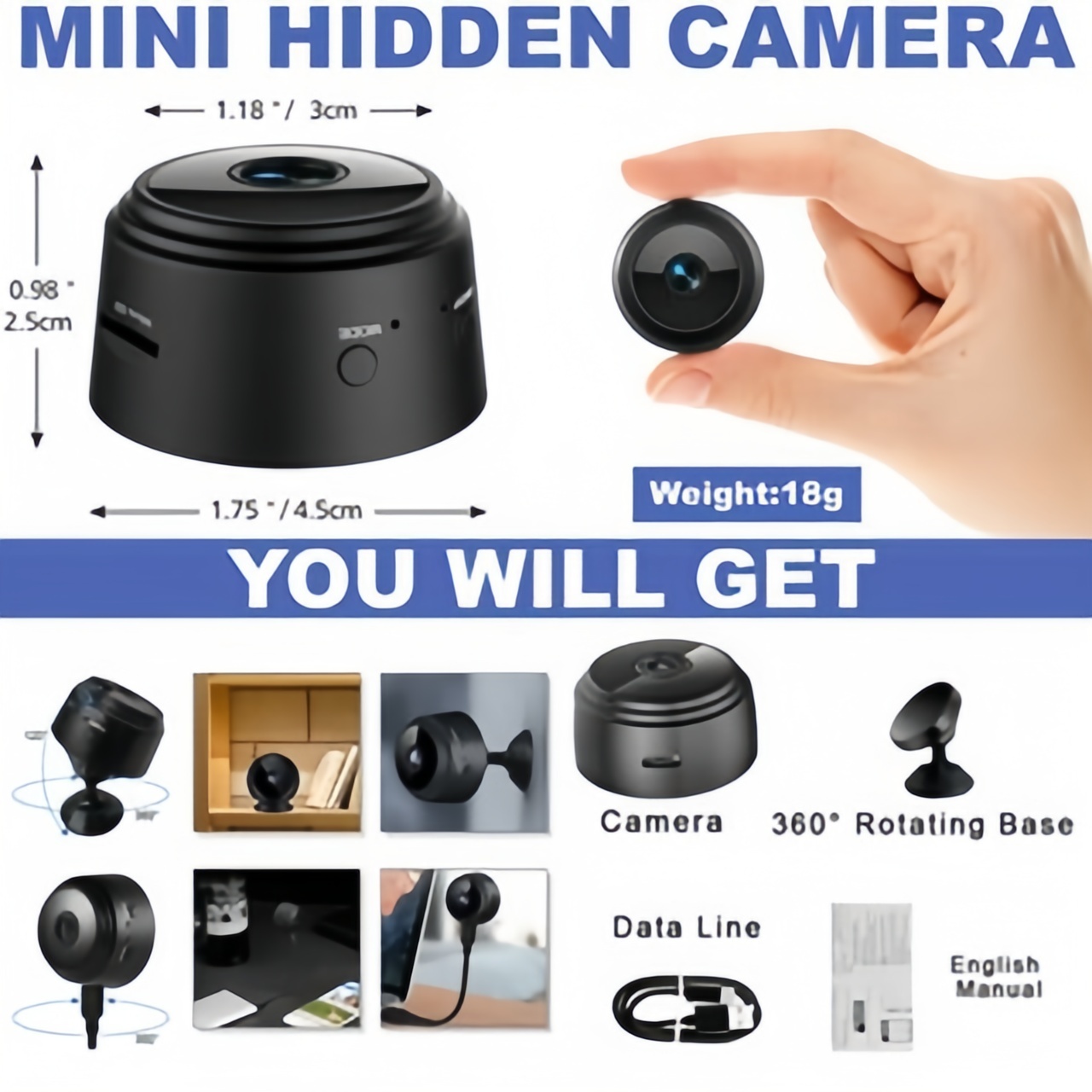 A9 1080P Wireless CCTV IP Security Mini WiFi Cameras HD Remote Playback ...
