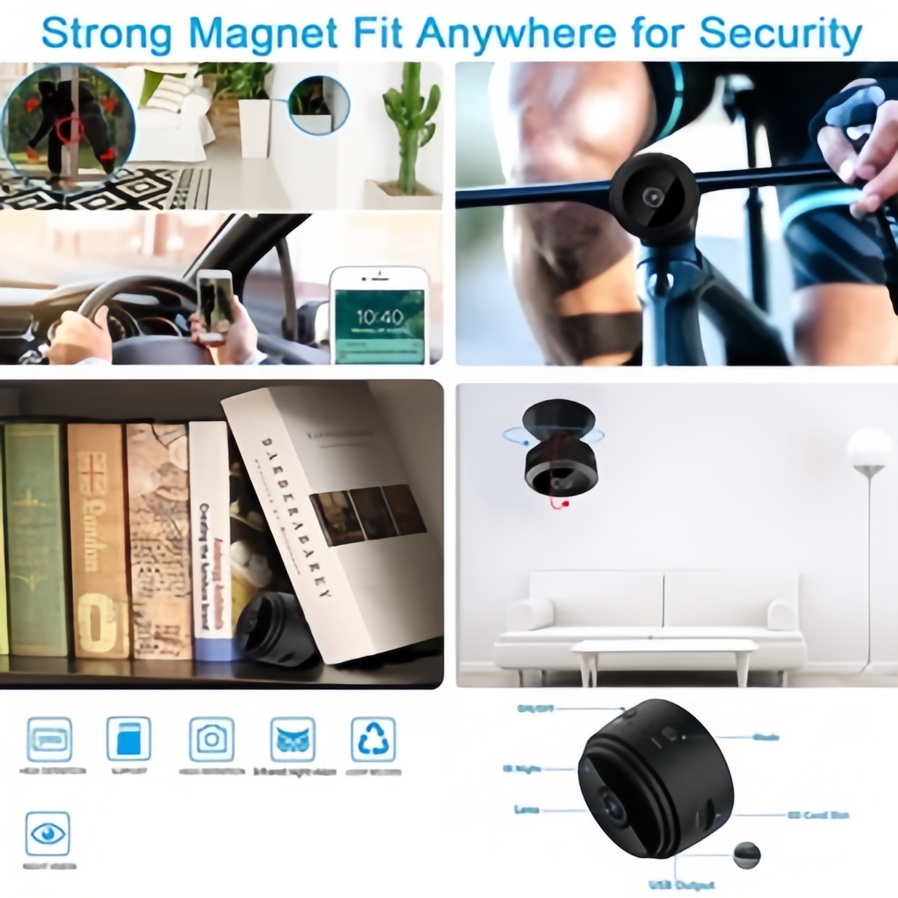 A9 1080P Wireless CCTV IP Security Mini WiFi Cameras HD Remote Playback ...