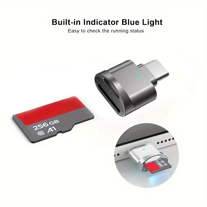 Mini TF SD Card Reader Mobile Type C OTG for Huawei iPhone 15 Plus Pro ...
