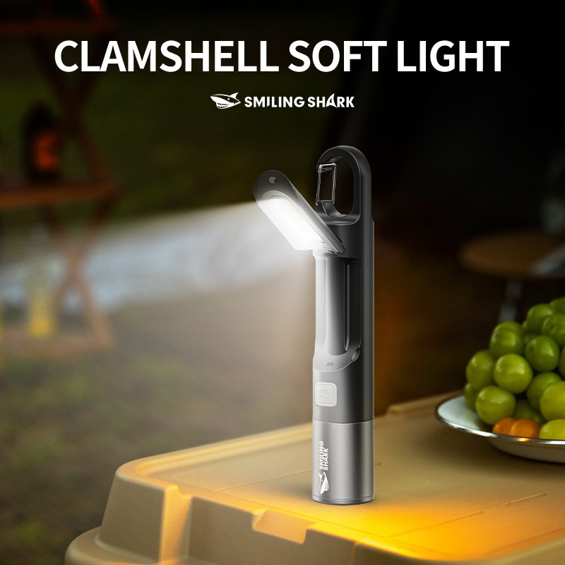 SMILING SHARK Mini LED Flashlight Super Bright 3 Modes Foldable COB ...