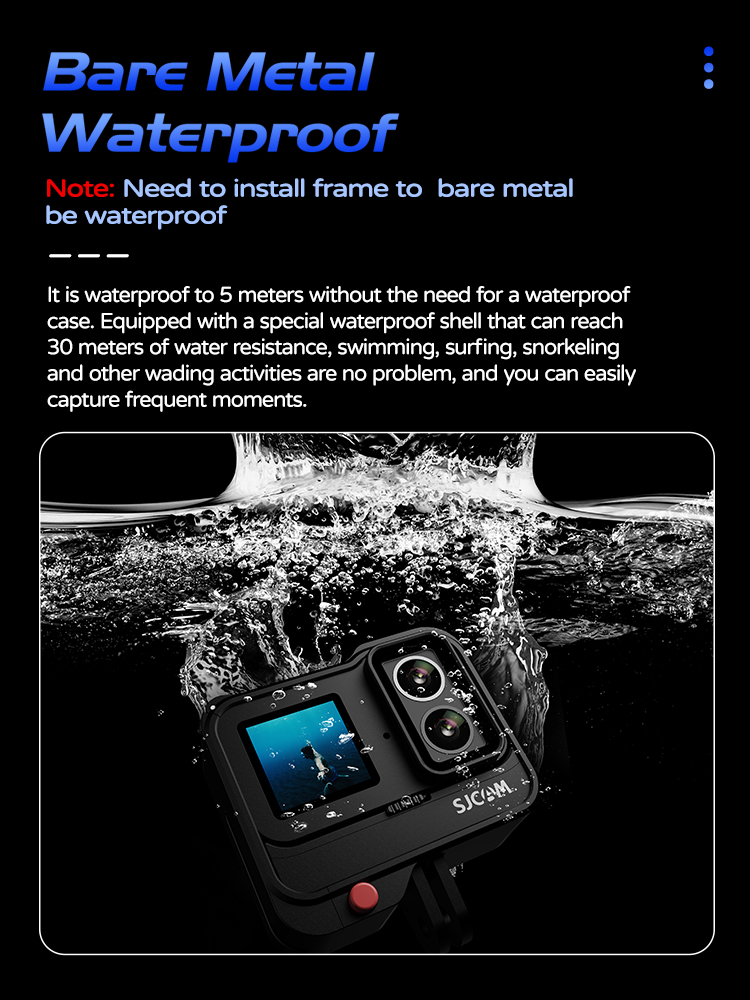 SJCAM SJ20 Action Camera Dual Lens 4K Dual Touch Screen 6-Axis Anti ...