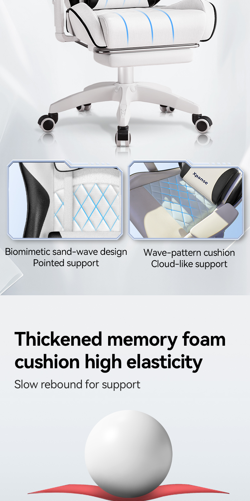 YISONG Xluster Stain-Resistant Leather Gaming Office Ergonomic Study ...