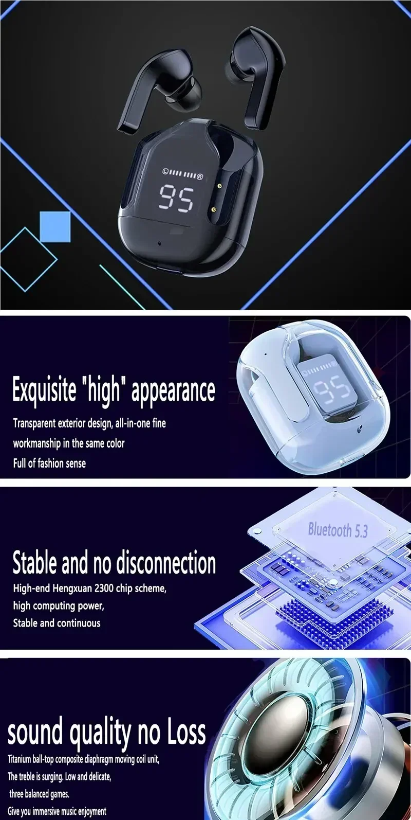 Air31 TWS Wireless Bluetooth Earphone Touch Control Earbuds HiFi 9D ...