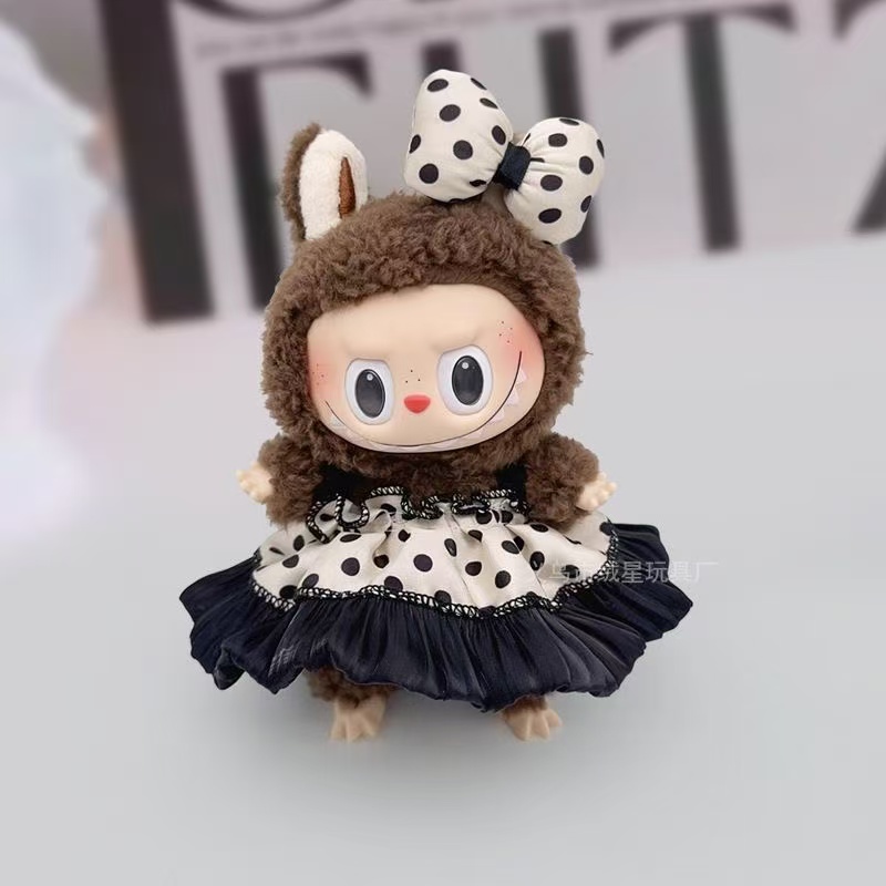 Clothing Only 】 New labubu Little Chanel style, Polka dot Labubu Doll ...