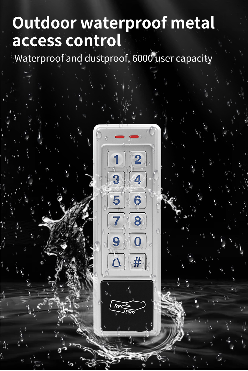 IP67 Waterproof RFID Reader Lock Door Access Control Keypad 6000User ...