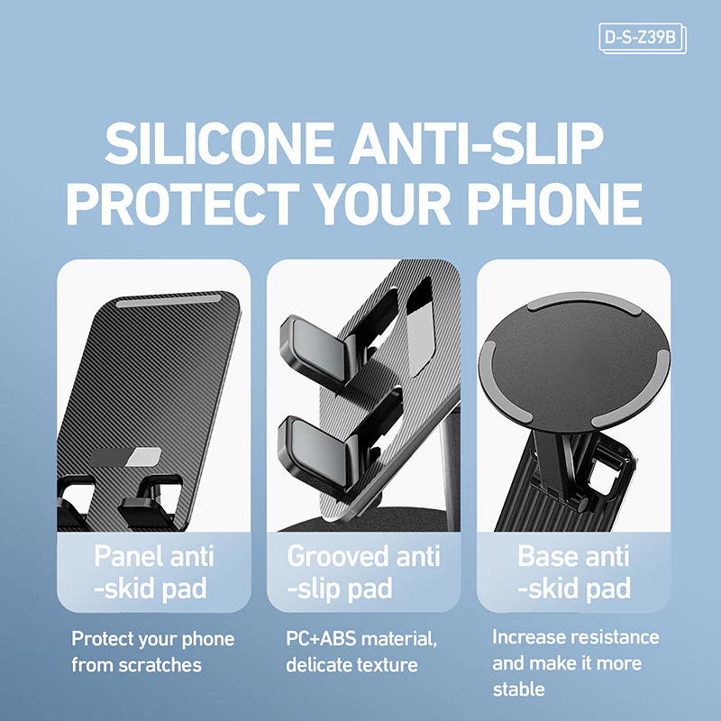 1Pcs Black Mobile Phone Holder for Table 360° Rotating Foldable Stand ...