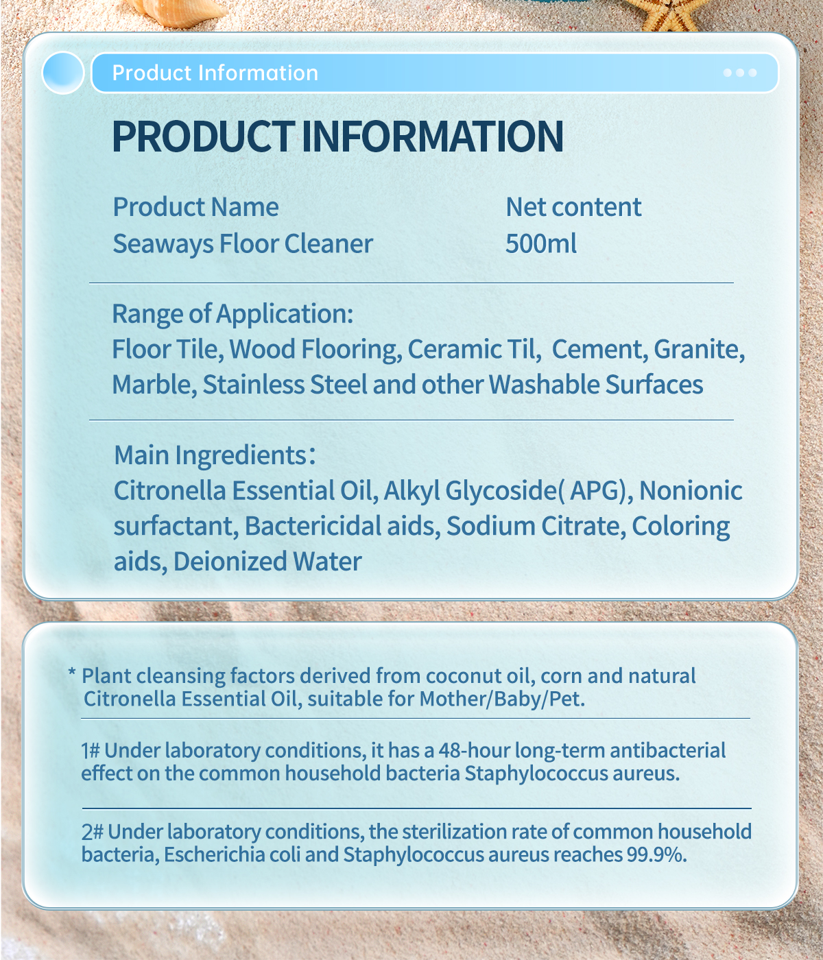 Seaways Floor Cleaner Multi Effect Concentrted 500ml Lemongrass flavor ...