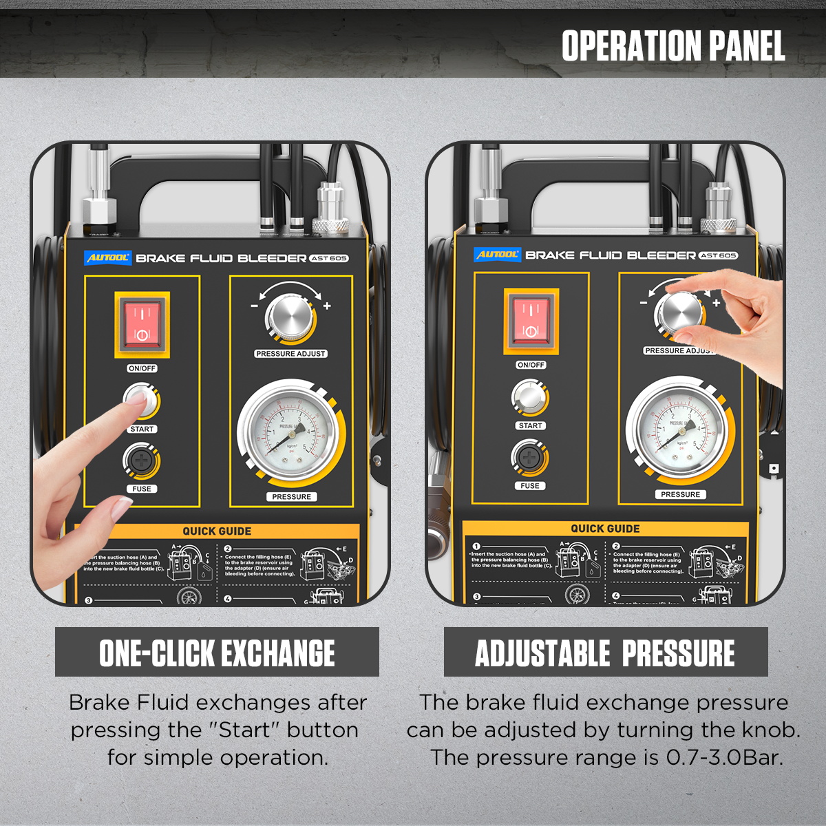 AUTOOL AST605 Car Pulsating Brake Oil Changer Brake Fluid Bleeder Brake Fluid Exchanger 220V ...