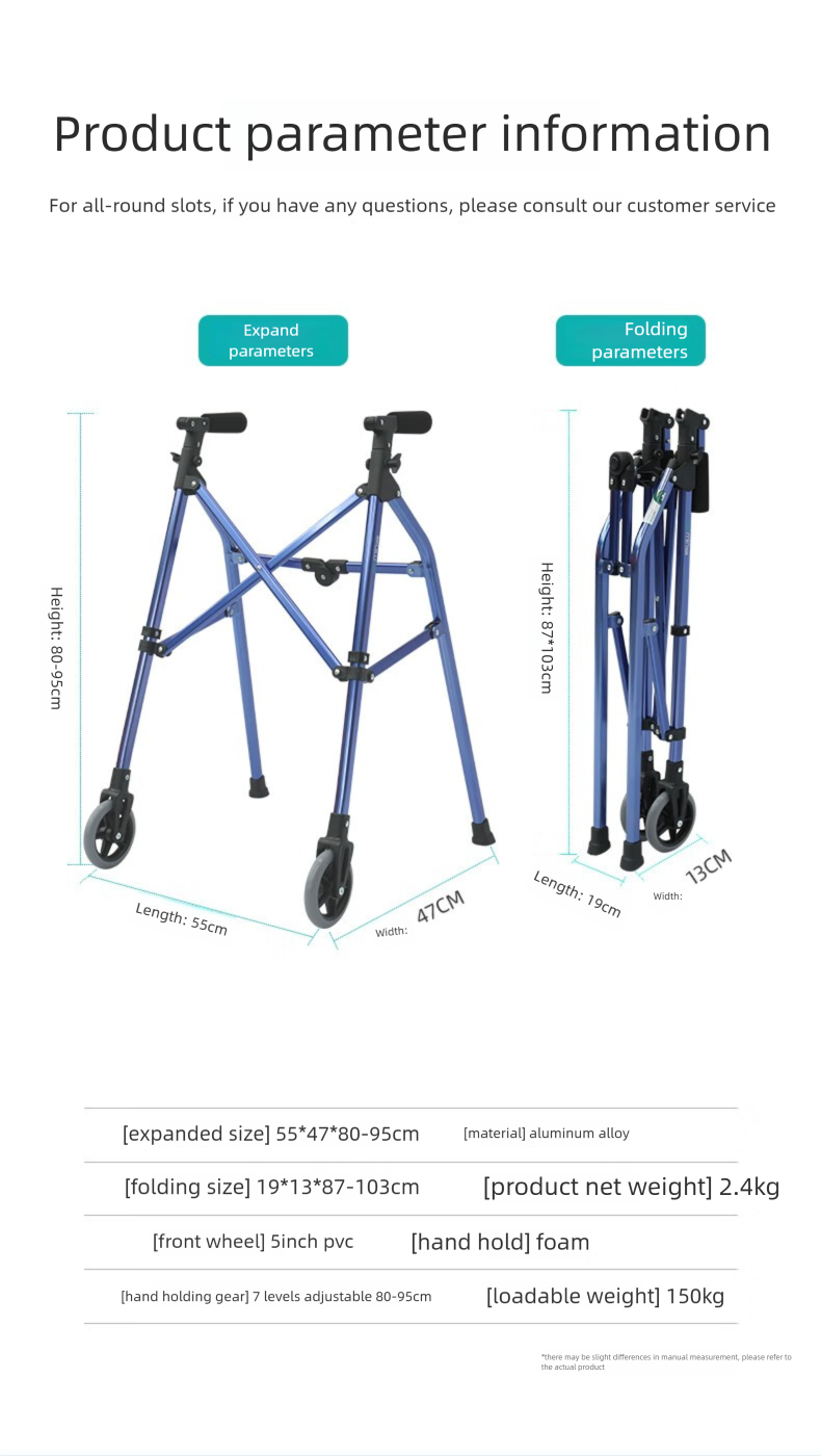 Ziivievs Ultra-Lightweight 2.4KG Rollator Walker for Seniors, Height ...