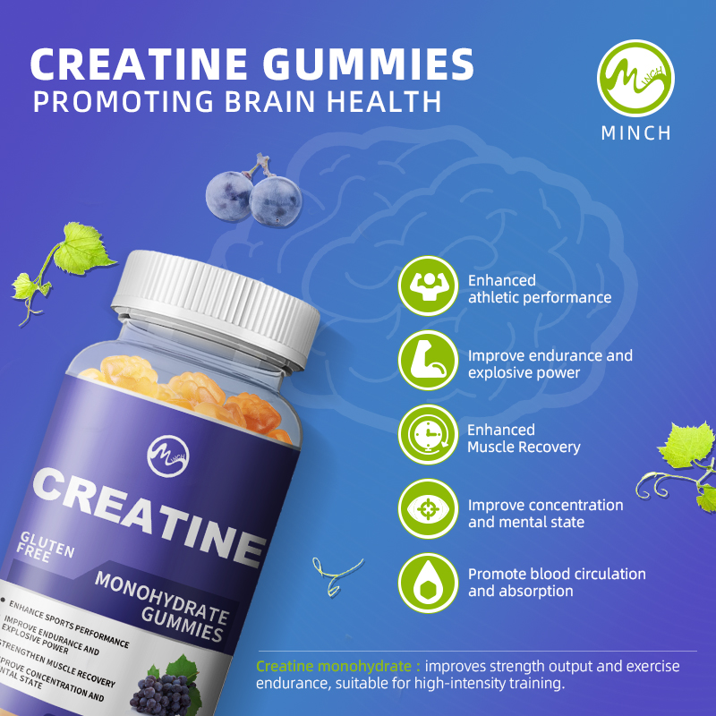 Minch Creatine Monohydrate Gummies Support Muscle Strength, Endurance ...