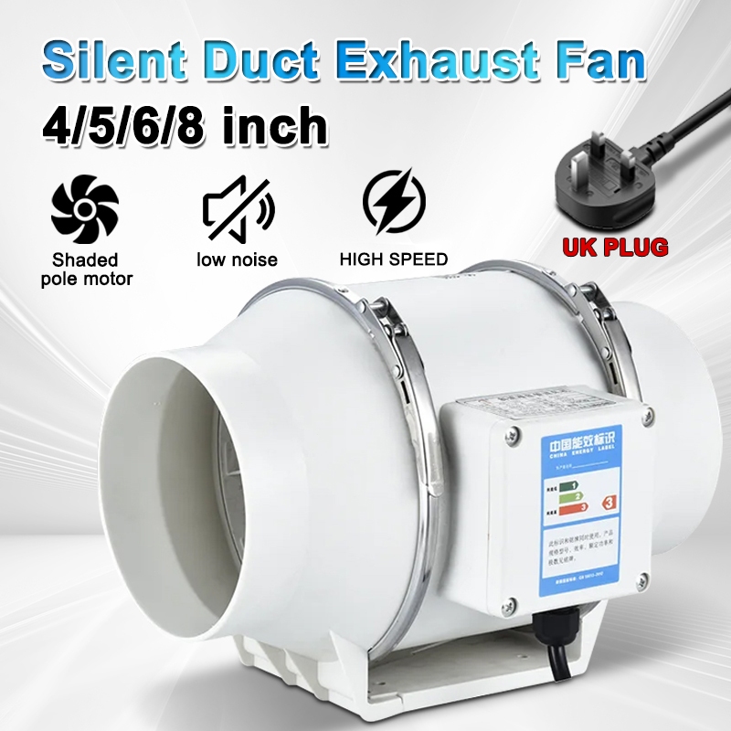 4''6''8'' Extractor Fan portable ventilation Fans inline duct Exhaust ...