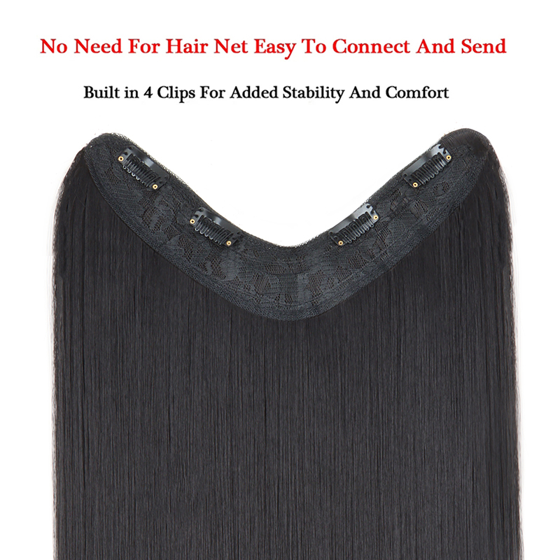 40cm 60cm U Shape Invisible Hair Extensions With 4 Clips Straight ...