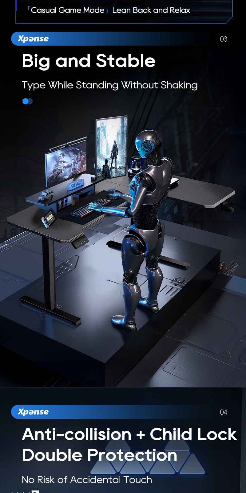 YISONG L-Shape Gomputer Study Office Gaming Adjustable Table Smart ...