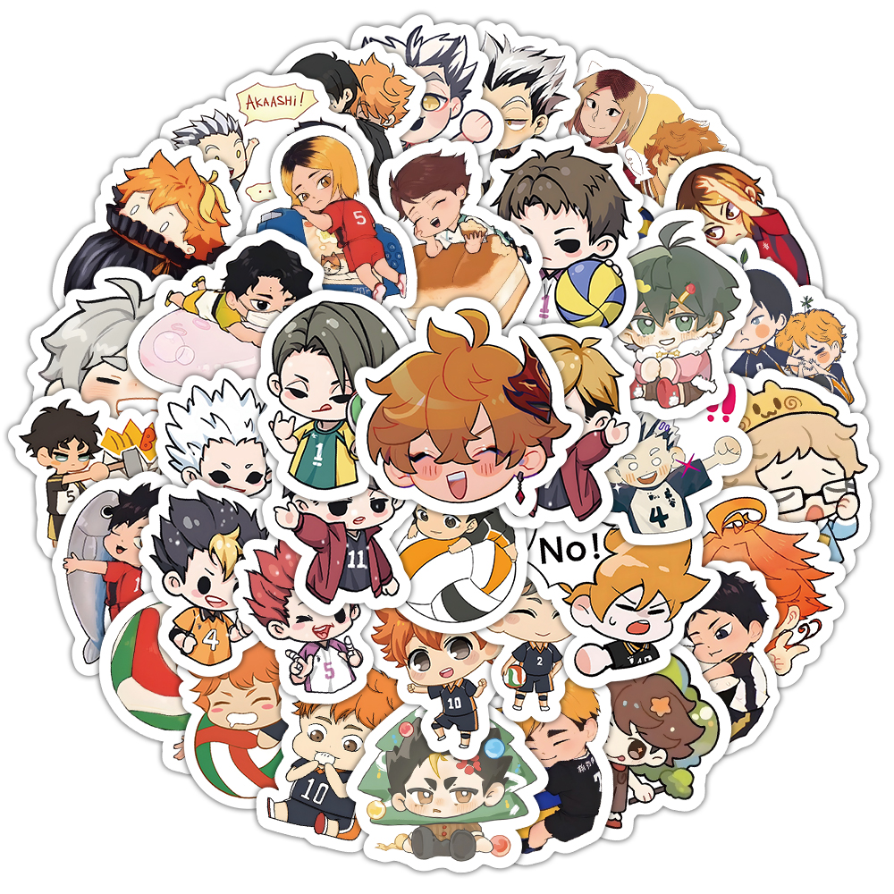103pcs Chibi Haikyuu Anime Stickers Hinata Shoyo Kageyama Tobio Decals ...