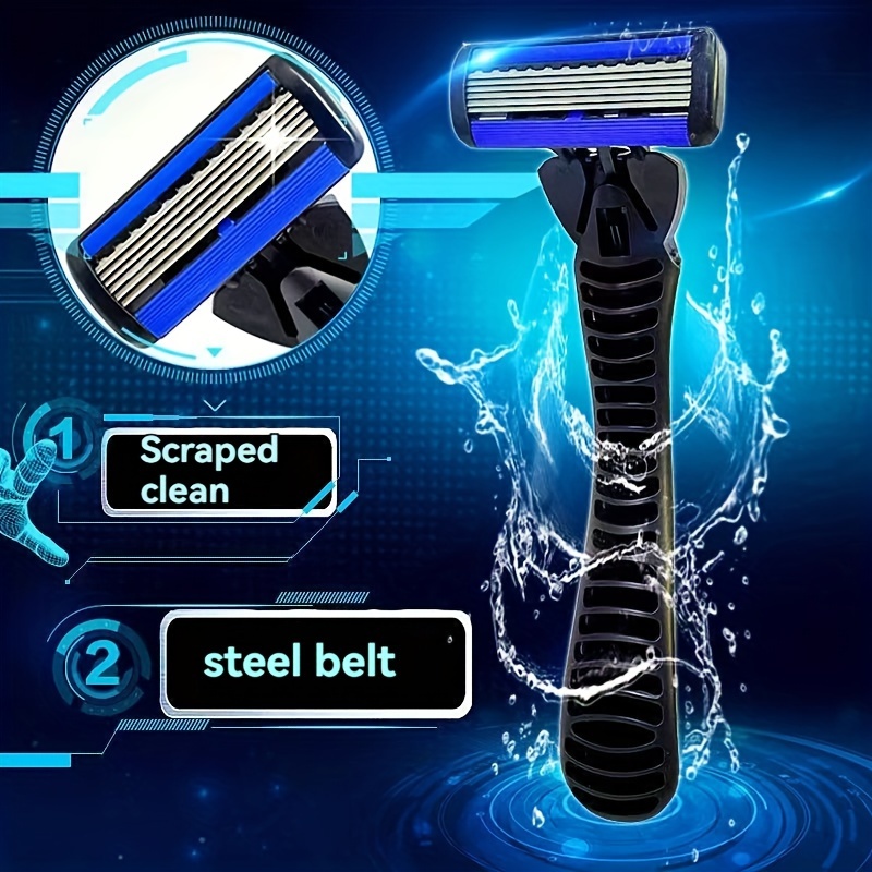 Travel Safety Razor, Manual Shaving Razors, 6-Layres Blade Razors ...