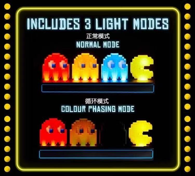 Pac-Man Voice Control Lamp - Pixel Rhythm Mood Light | Auto-Sync to ...