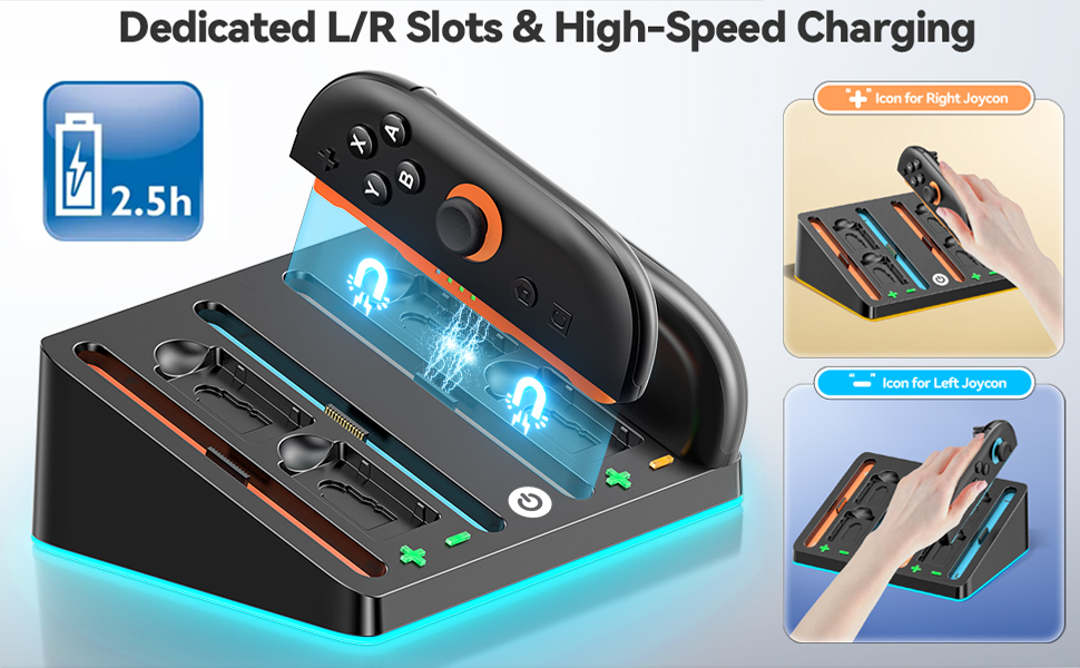 Switch 2 Controller Charger Docking Station for 2025 Nintendo Switch 2 ...