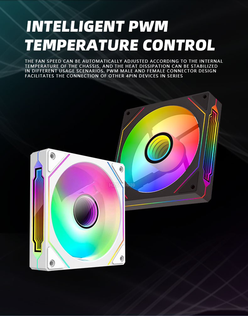 HAIZHONGSHEN Computer Fan Cooler Prism 4Pro 120mm ARGB Fans PC High ...