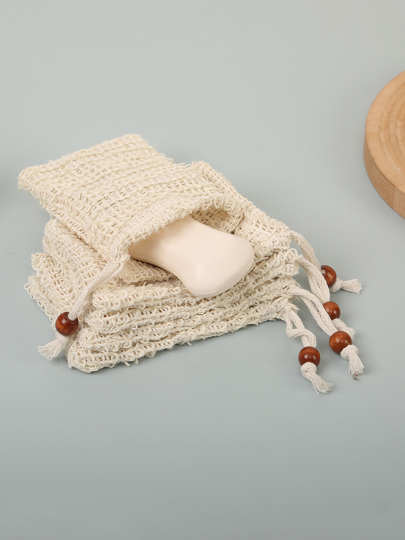 Eco-Friendly Soap Bags 3PCS Biodegradable Cotton Linen Mesh Pouches for ...