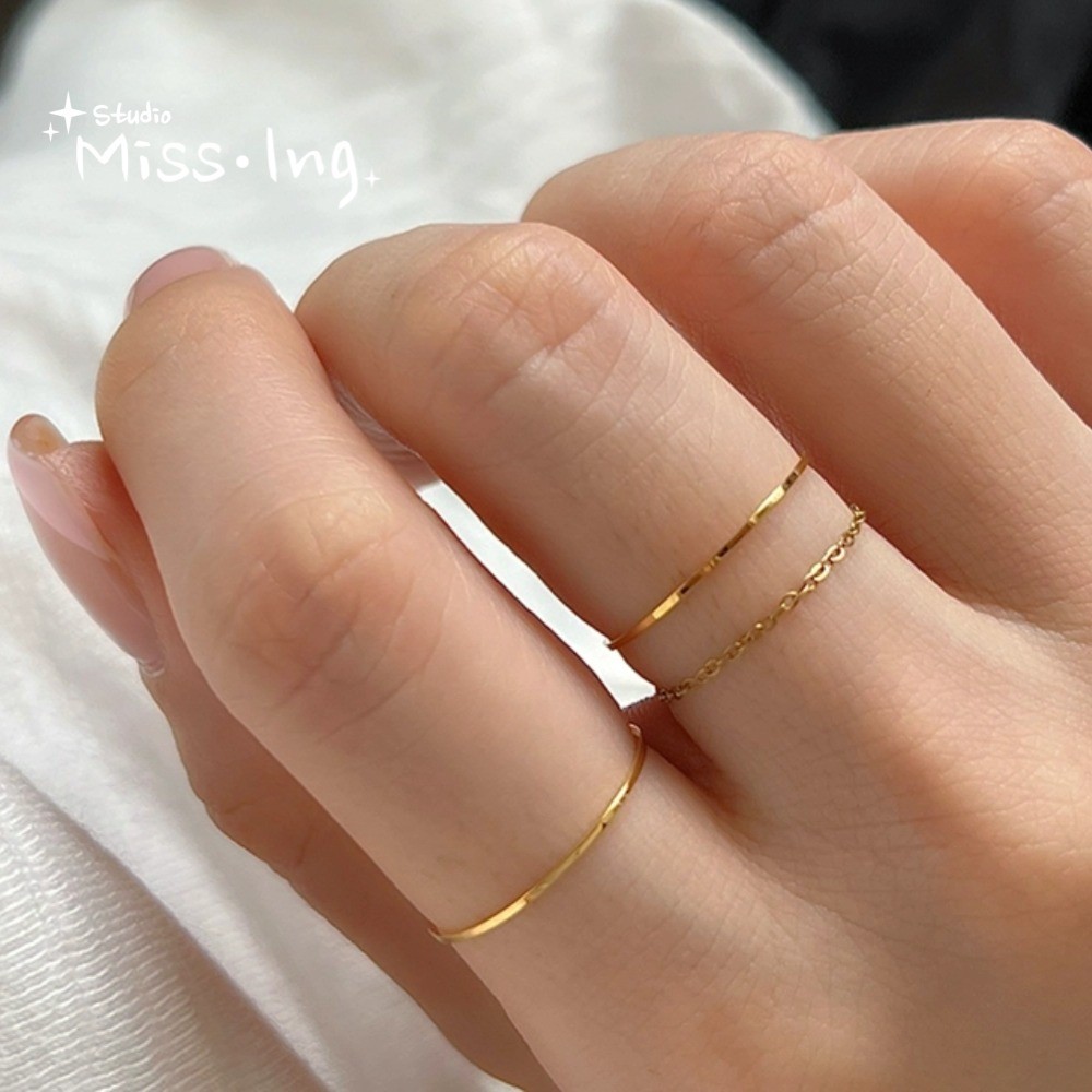 Miss.ing 0.5mm 18K Waterproof Ultra Thin Tiny Stacking Ring for Women ...