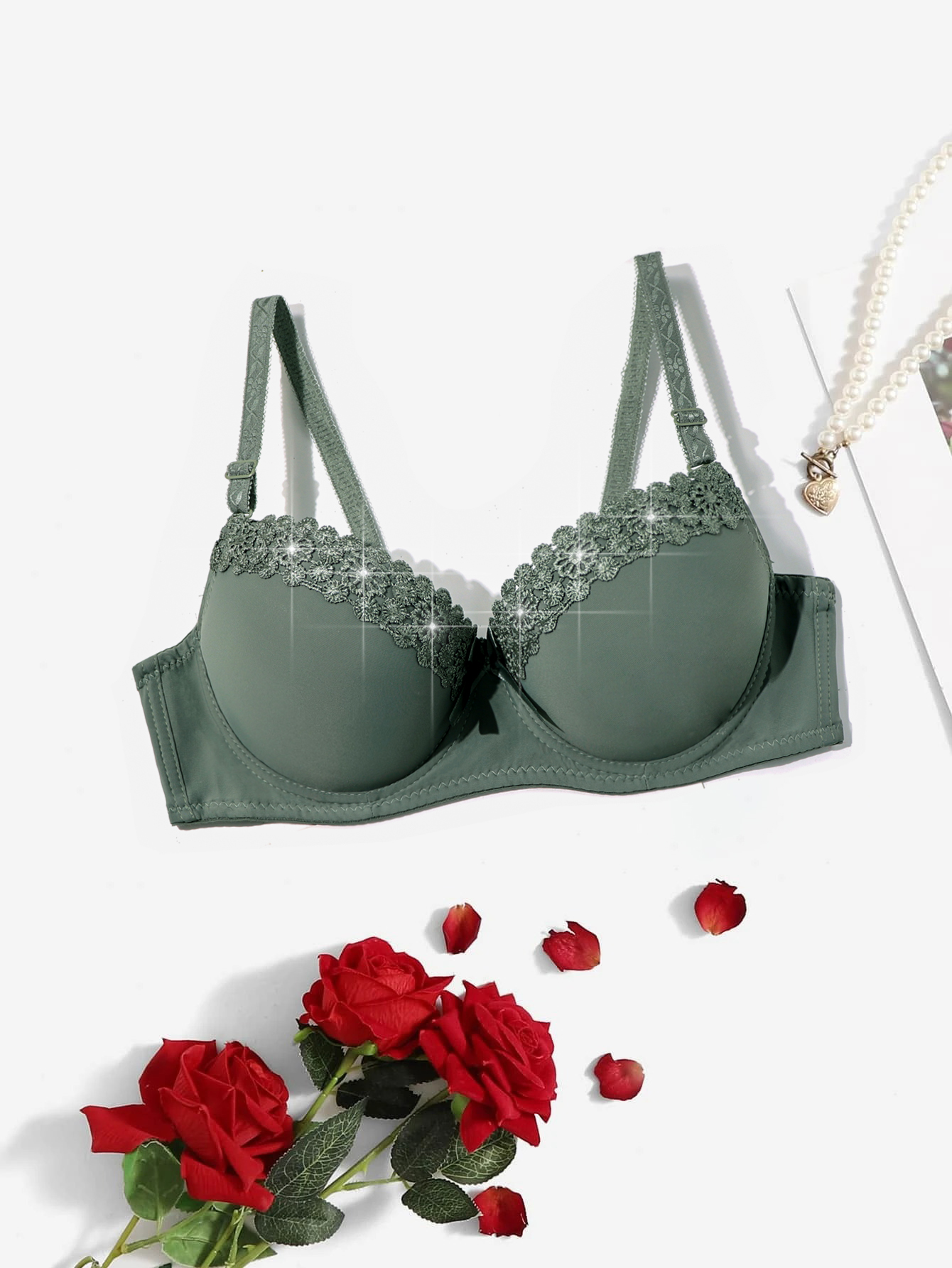 Parifairy B Cup Female Push-Up Bra for Women Lace Emboridery Bra Sexy ...