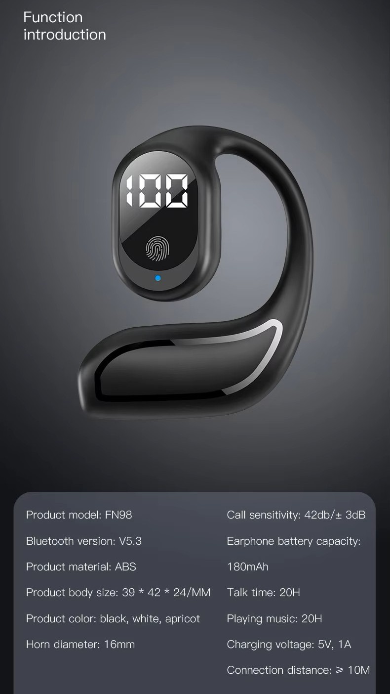 NEW OWS Ear Hanging Wireless Bluetooth 5.3 Earbuds Intelligent Touch ...