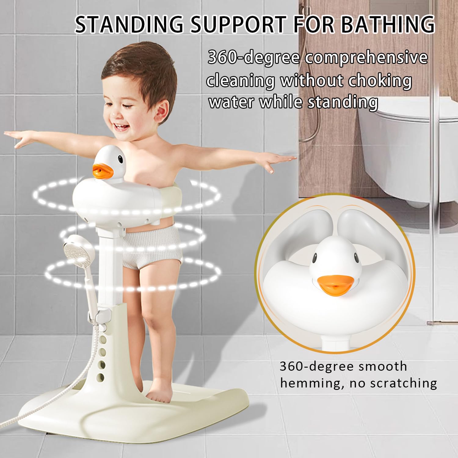 Baby Standing bath Shower 4 in 1 Baby Bath Stand with Anti-Slip Base ...