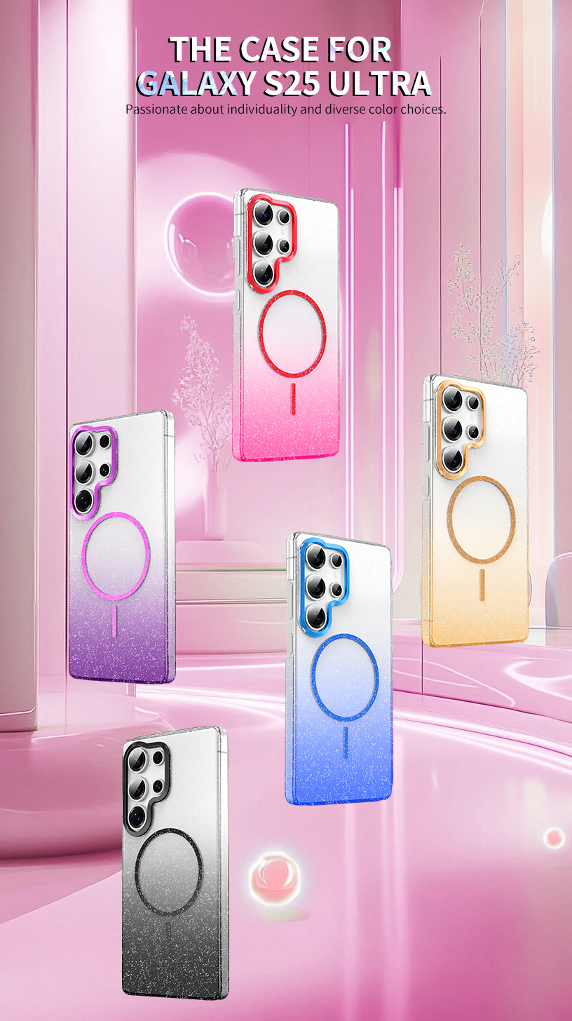 LiELFF Glitter Magnetic Phone Case For Samsung Galaxy S25 Ultra S24 S23 FE S22 A05 A05s A15 A25 ...