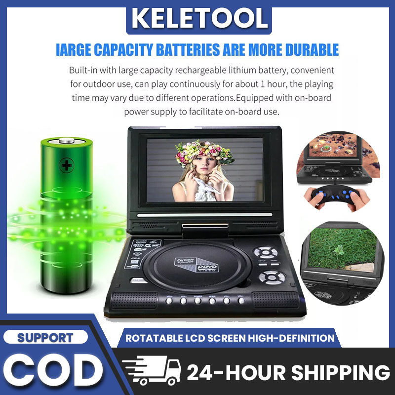 9.8 Inch Portable DVD Player Home Car VCD CD HD DVD Player TV radio ...