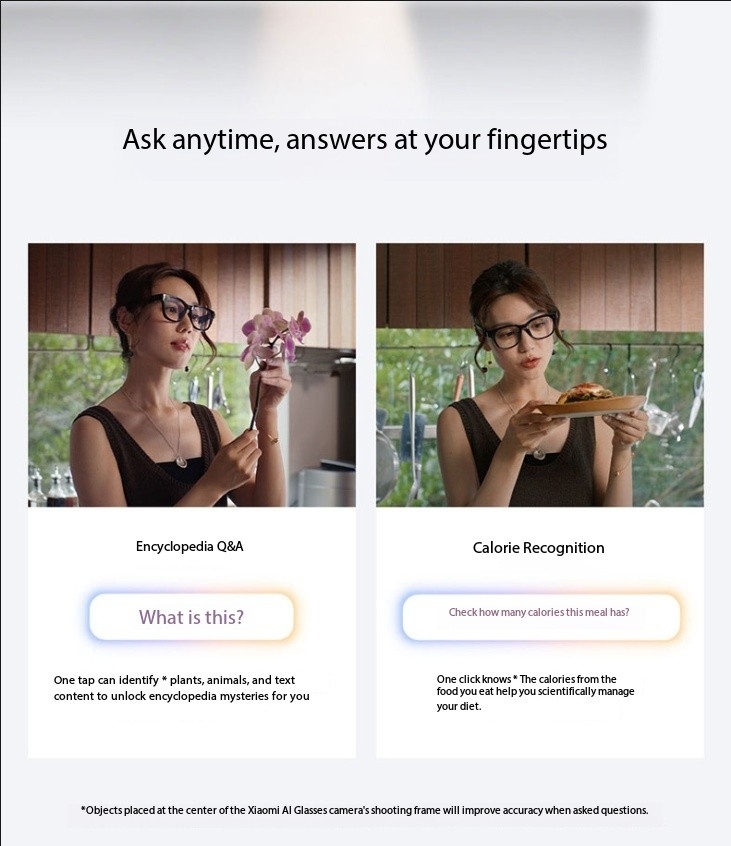 Xiaomi AI Glasses, Xiaomi Smart Glasses, Bone Conduction shooting ...