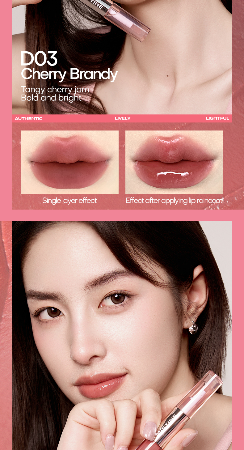 Mistine Double Ended Lip Gloss Slightly Drunk Color Holding Spring ...