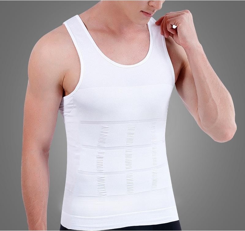 Men's Compression Singlet - Slimming Body Shaper Vest for Posture ...