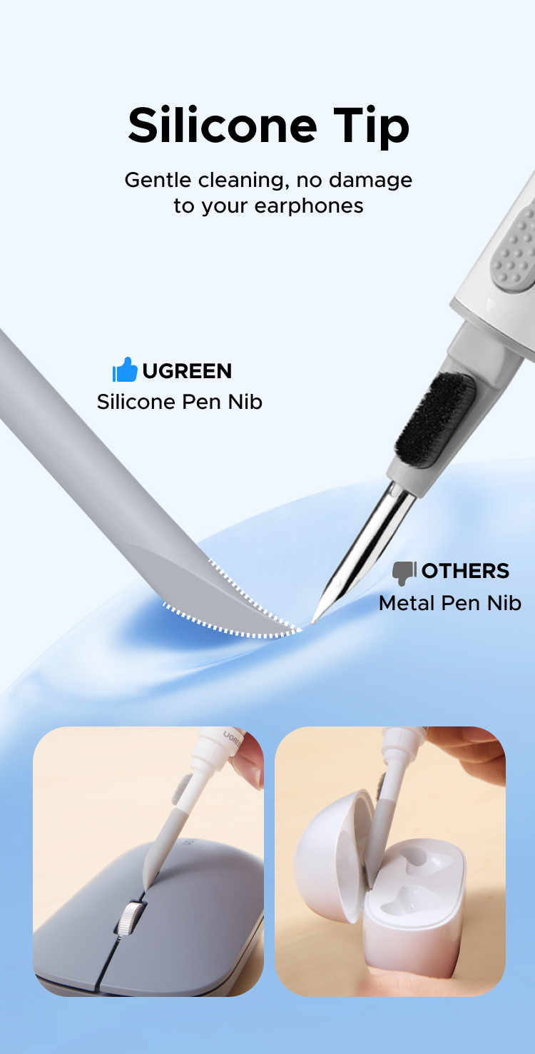 UGREEN Upgrade Headphones Multi-function Cleaning Pen Silicone Pen Nib ...