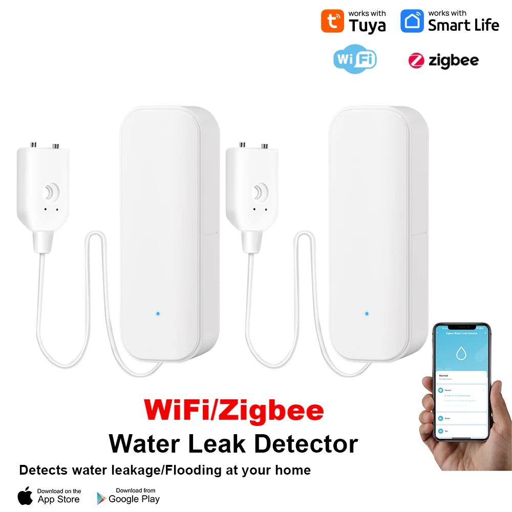 Wifi/zigbee Water Level Sensor Tuya Alarm Flood Detector with Smart ...