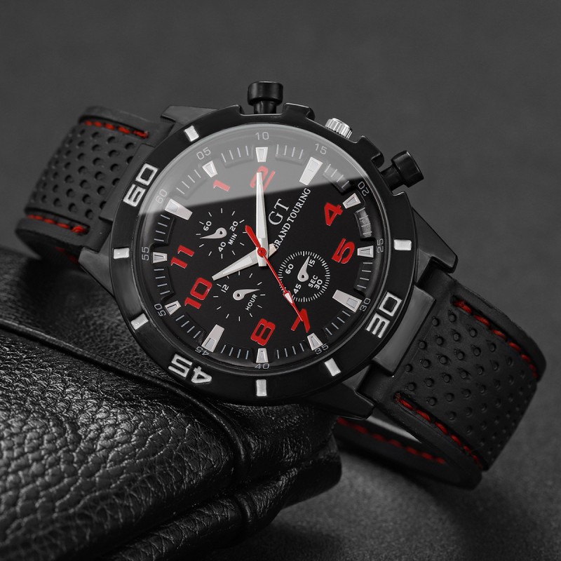 Men Water-Resistant Sports Watch Lightweight Silicone Strap Watches ...