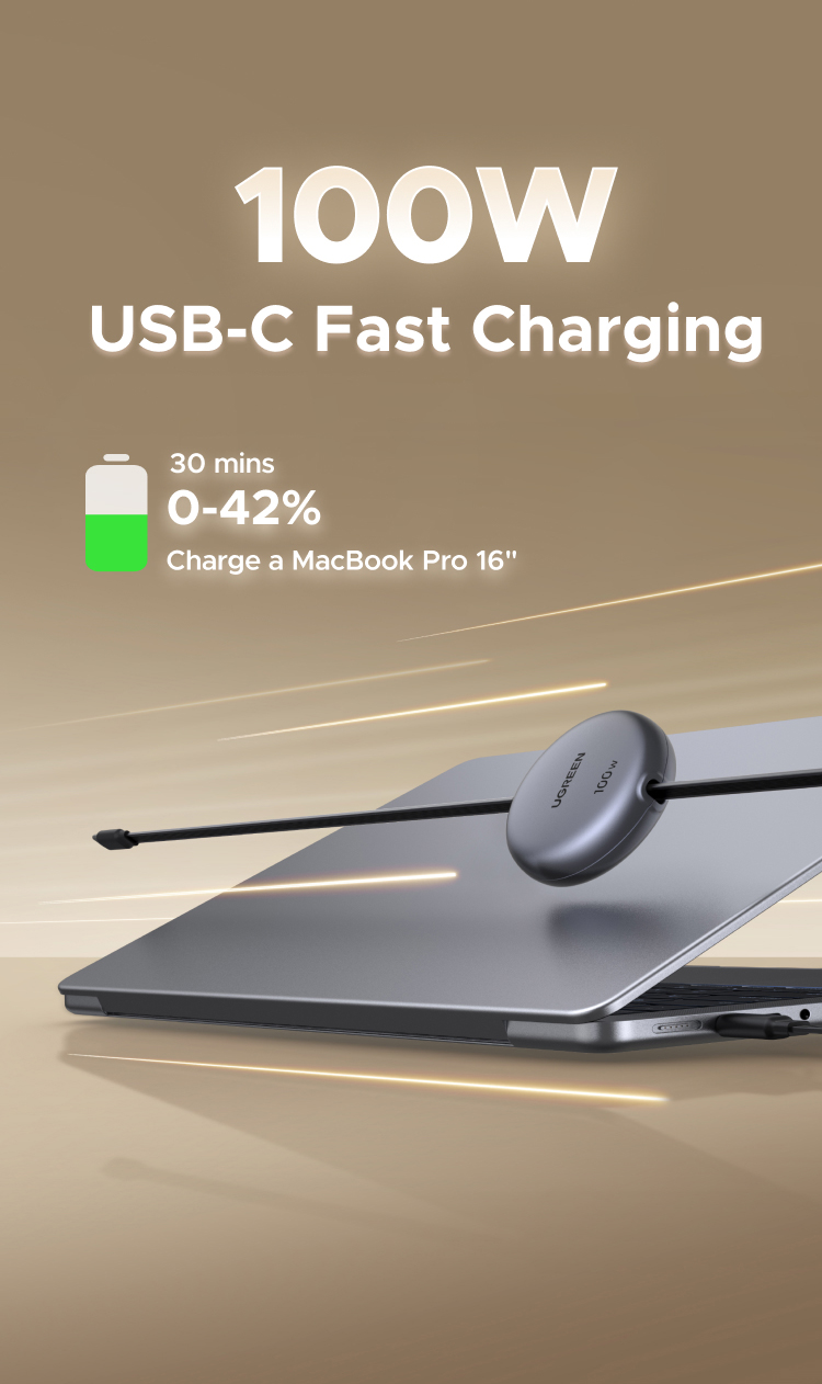 【Retractable Charging】UGREEN 100W USB-C to USB-C Retractable Charging ...