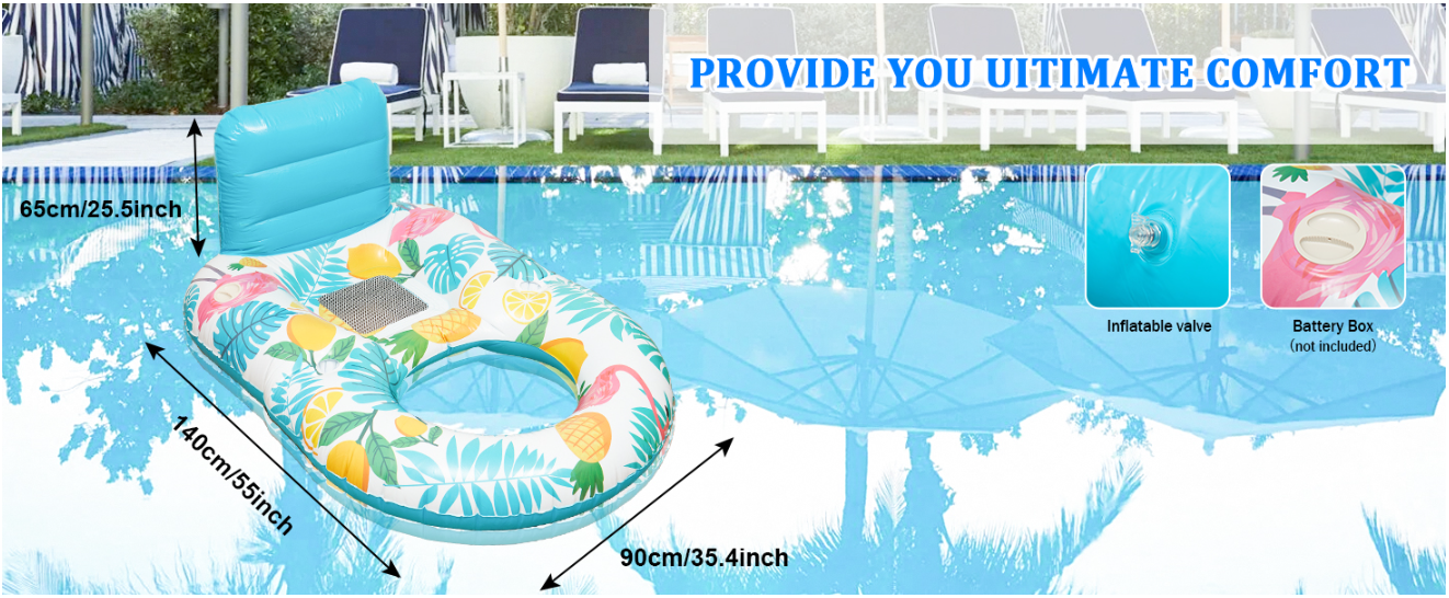 Inflatable Pool Float Lounger with Color Changing LED Lights, Adult ...