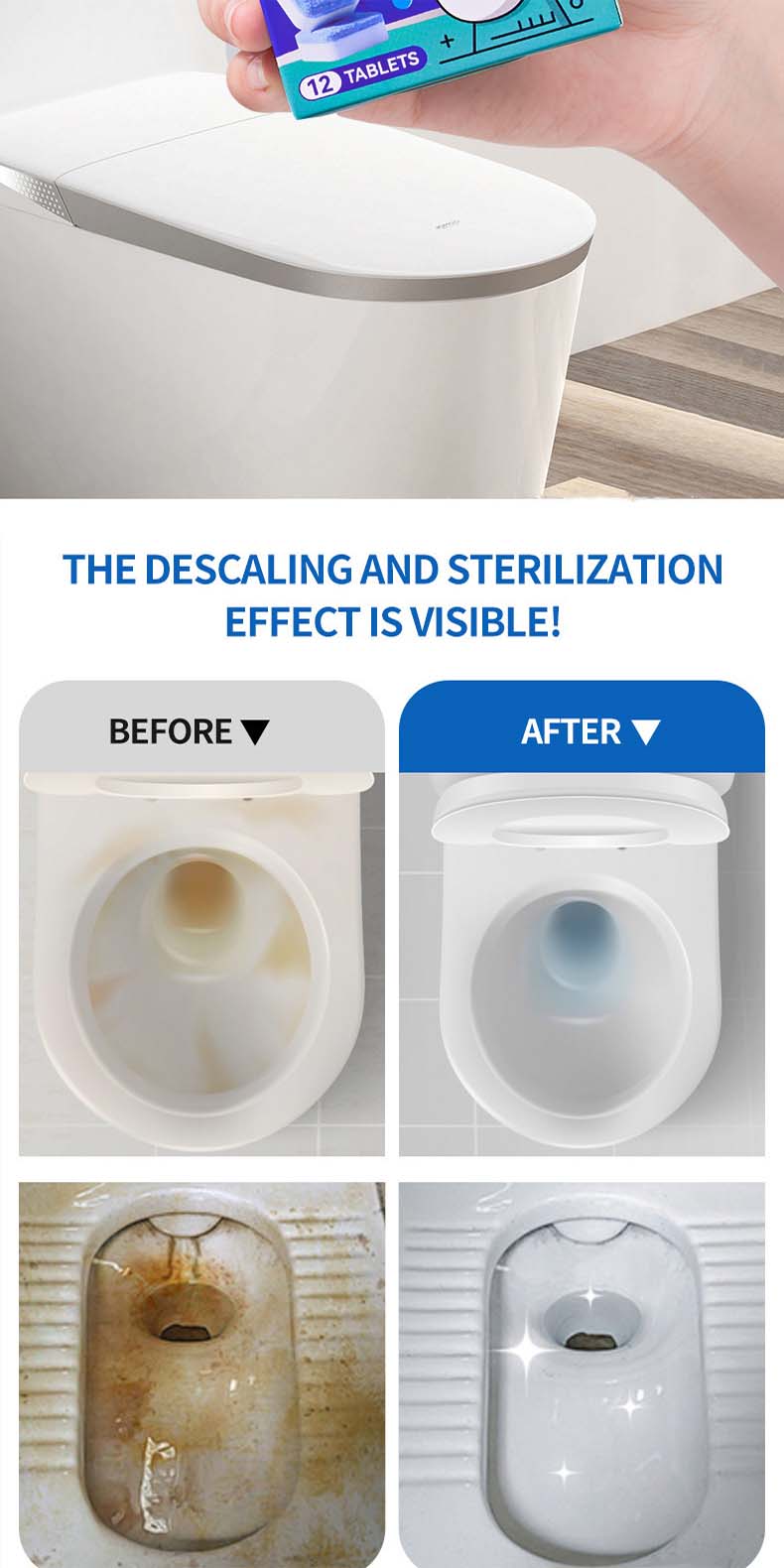 【MOLTON】Toilet bowl cleaner tablet bleach automatic toilet cleaner ...