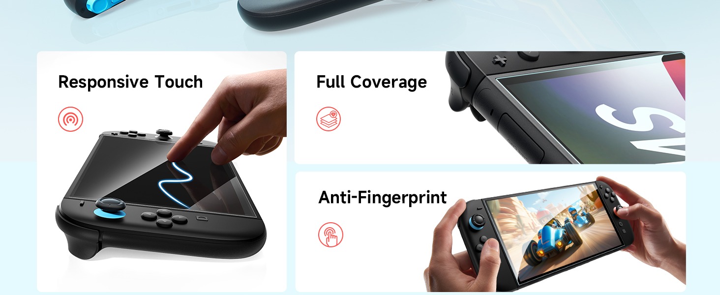JSAUX Anti-Glare Screen Protector for Switch 2 FullCoverage/Responsive ...