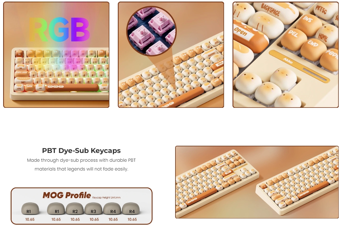 Akko Bun Wonderland TAC87 TKL Mechanical Keyboard With RGB, Hot ...