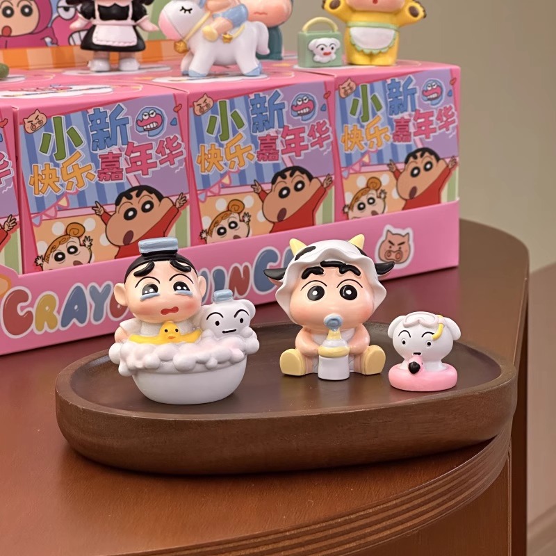 Anime figure crayon shin chan blind box toy carnival desk decoration ...