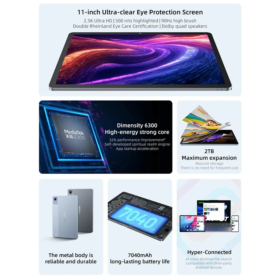 【New】Lenovo Xiaoxin Pad 11 2025 11 inch 2.5K Dimensity 6300 Tablet Android ZUI15 Lenovo Tablet ...