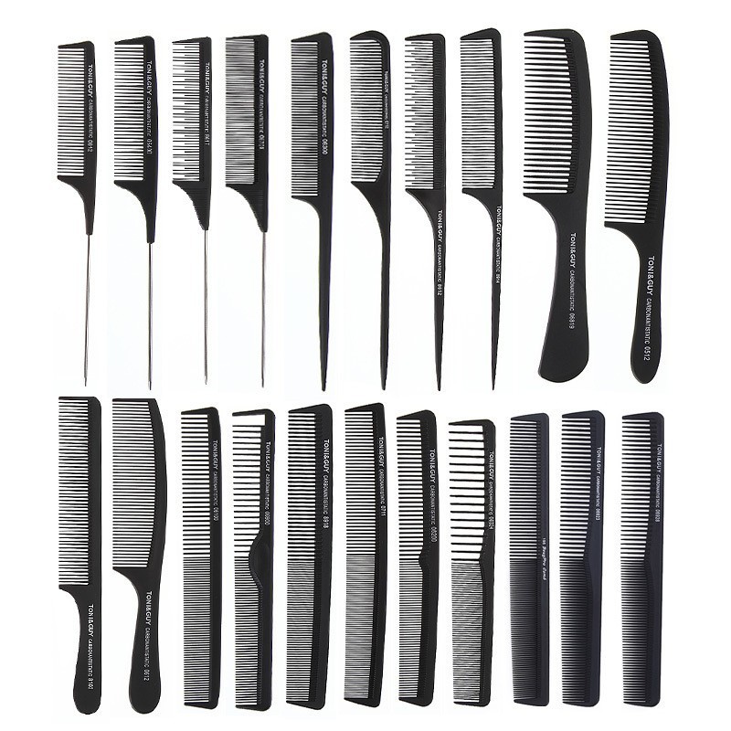 Carbon Comb Set -3-Piece Set, Compatible with Men's Flat Head Scissors ...